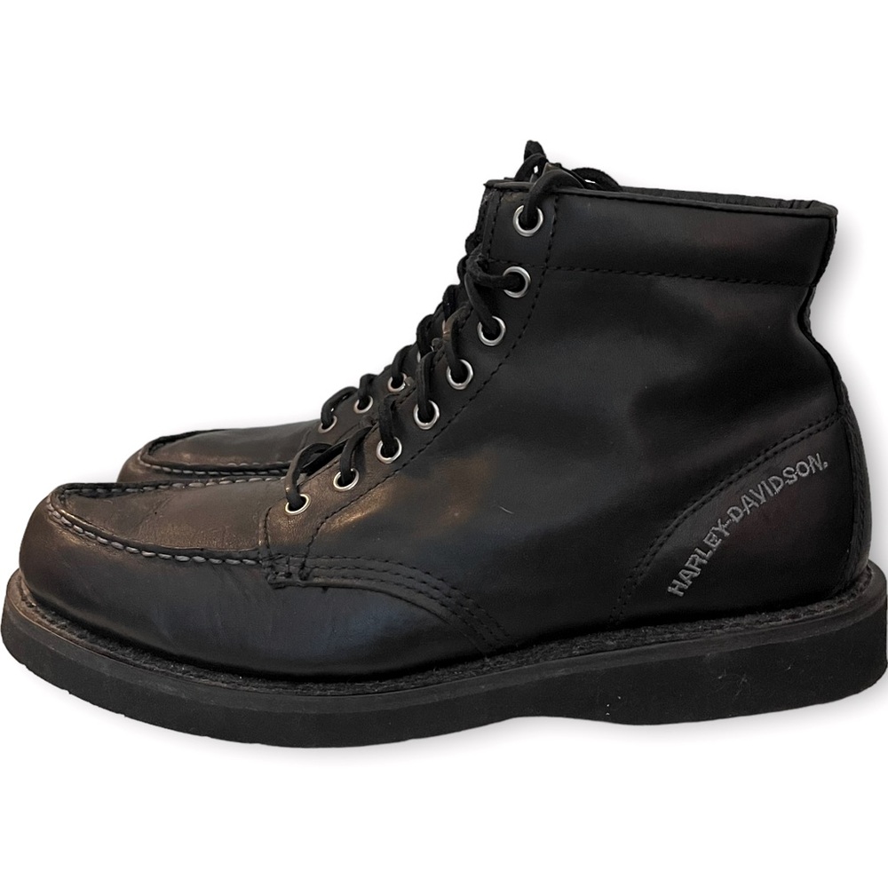 Harley-Davidson Black Leather Combat Biker Boots Men’… - Gem
